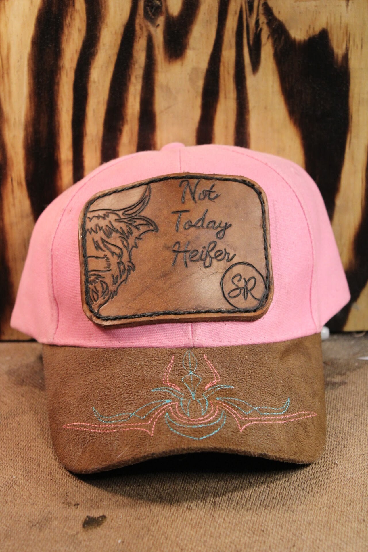 Baseball Cap With Tooled Leather Patch - Etsy