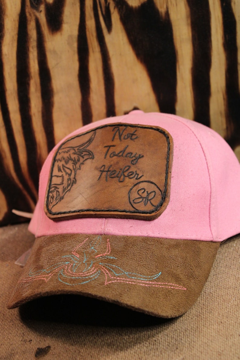 Baseball Cap With Tooled Leather Patch - Etsy