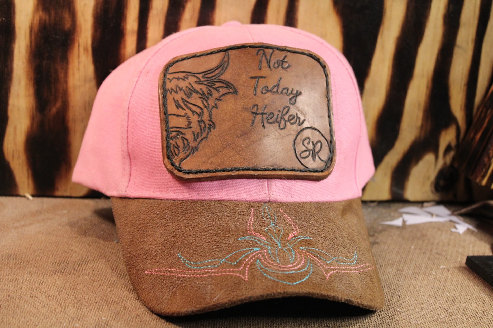 Baseball Cap With Tooled Leather Patch - Etsy