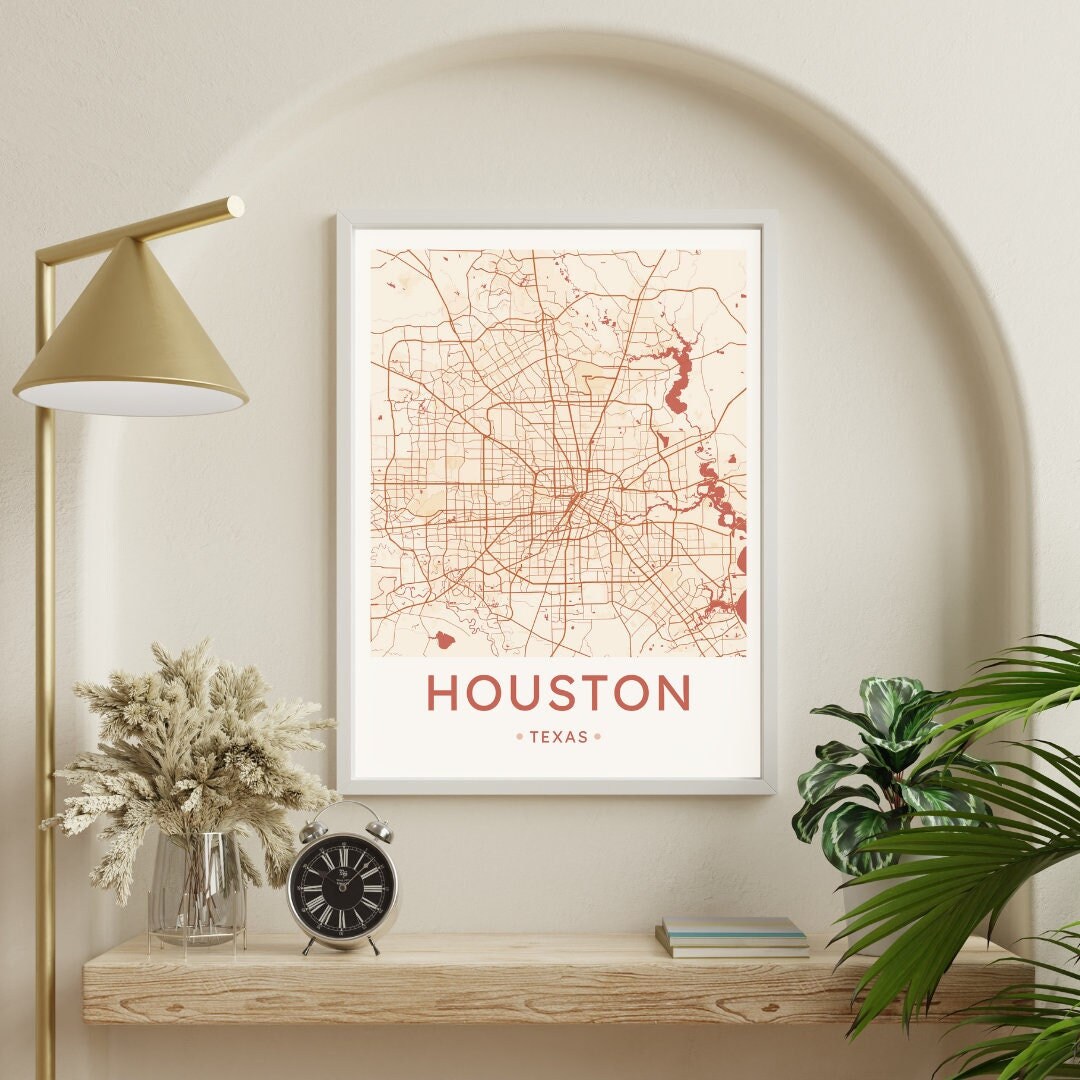 Mapa de la ciudad Imprimir Póster Terracota - Etsy España