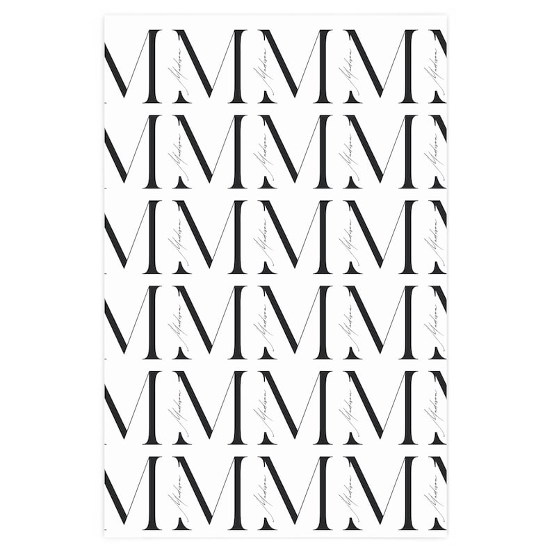 Personalized Initial Wrapping Paper: Minimalist Custom Name Gift Wrap ...