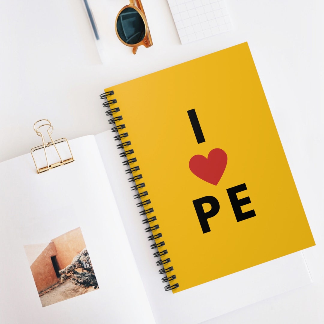 I Love PE Spiral Notebook - Ruled Line! PE Teacher Svg, Gift, Coaster ...