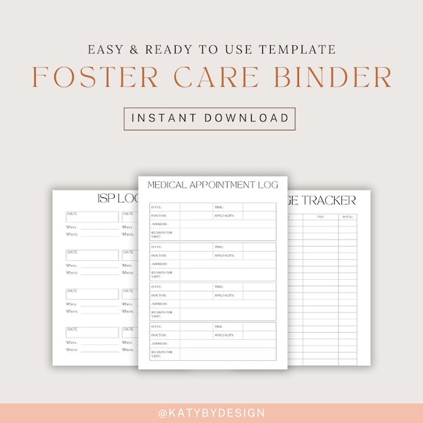Fostering Log Sheets - Etsy UK