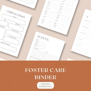 Simple Foster Care Binder Printable - Etsy
