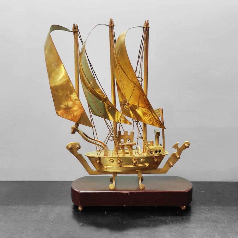 Very Beautiful Brass Titanic Ship With Wooden Base - Etsy