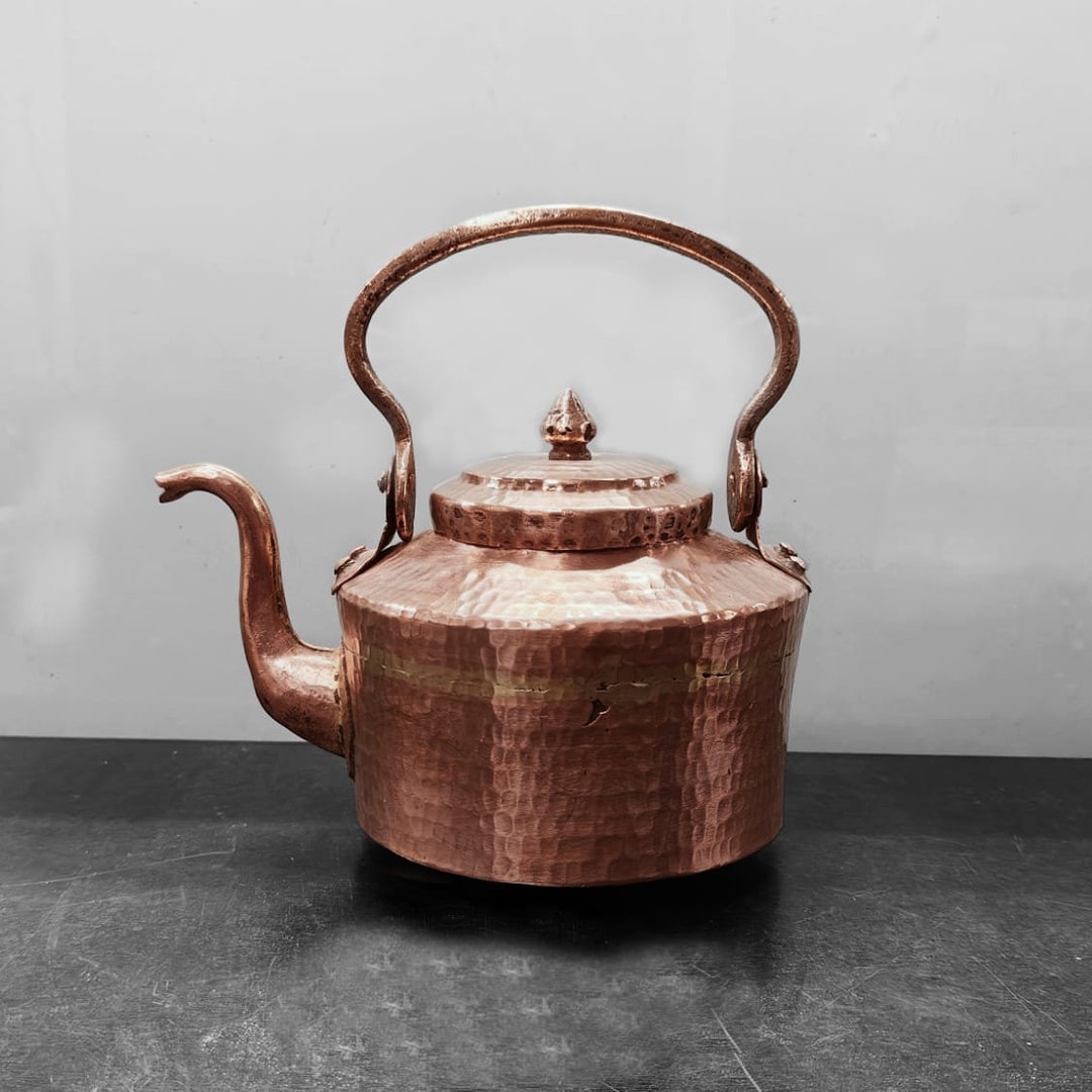 Antique Solid Hammered Copper Tea Kettle - Etsy