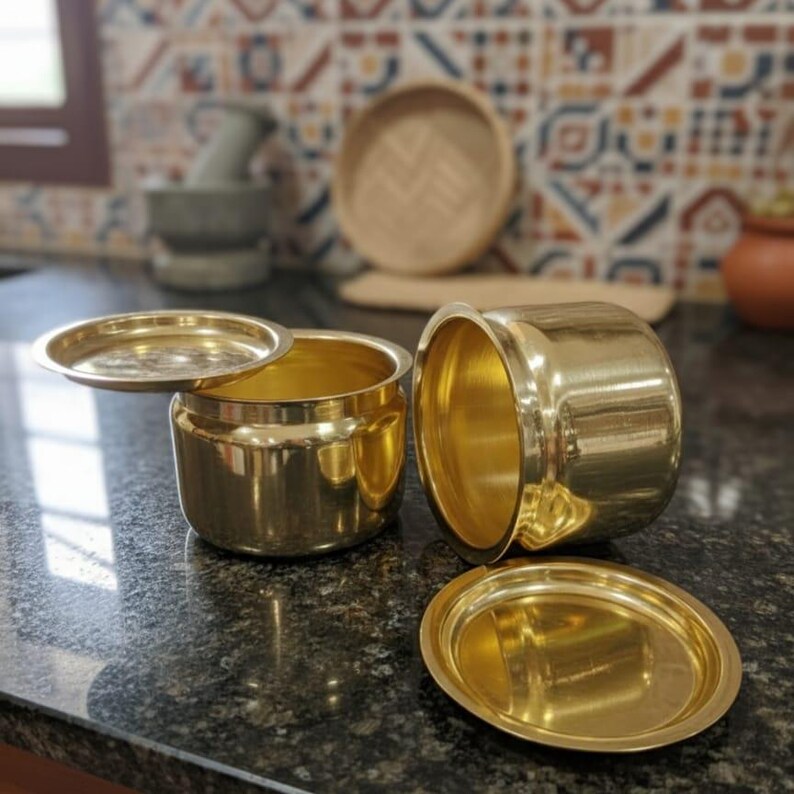 Set of 2 - Pure Brass Small Size Storage Boxes With Lid - Etsy