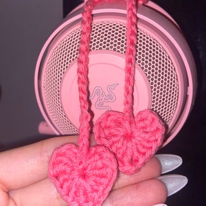 Handmade Crochet Heart Shaped Headphone Charm - Etsy