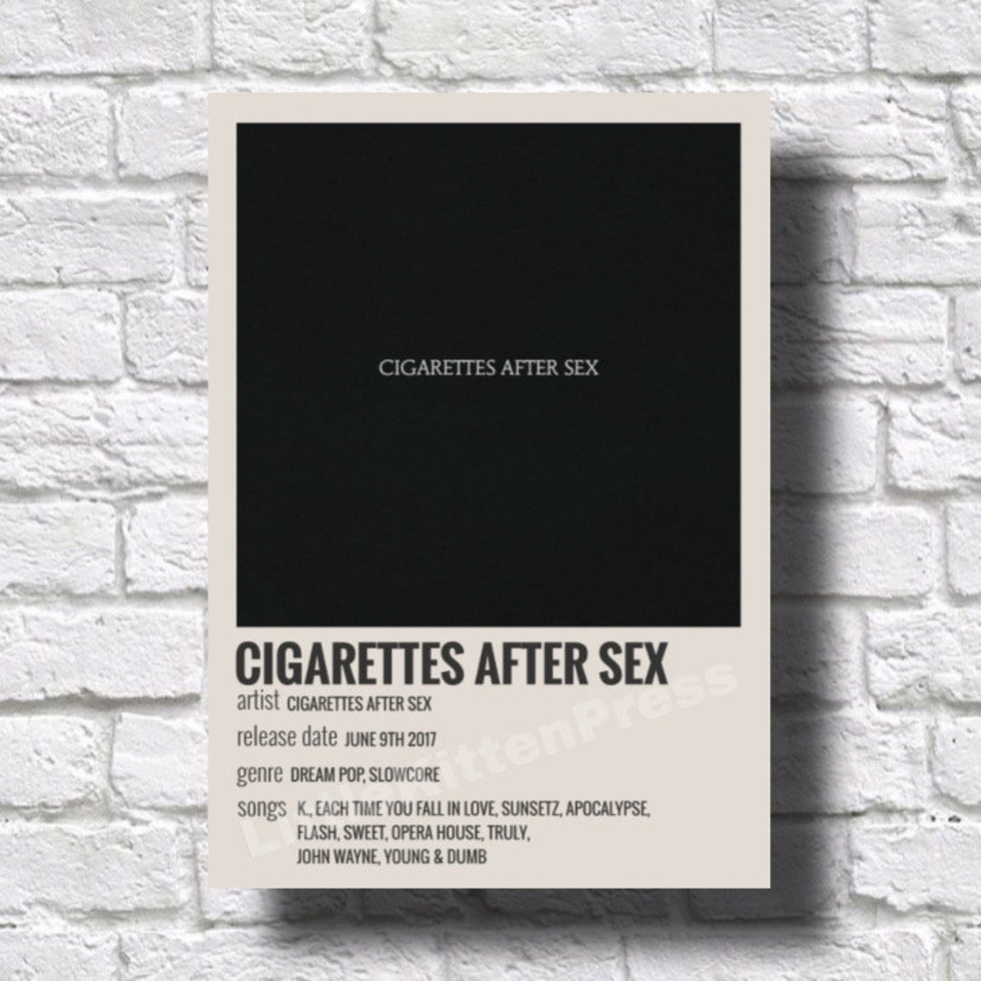 Cigarettes After Sex A4 Minimalist Aesthetic Album Poster Print Etsy