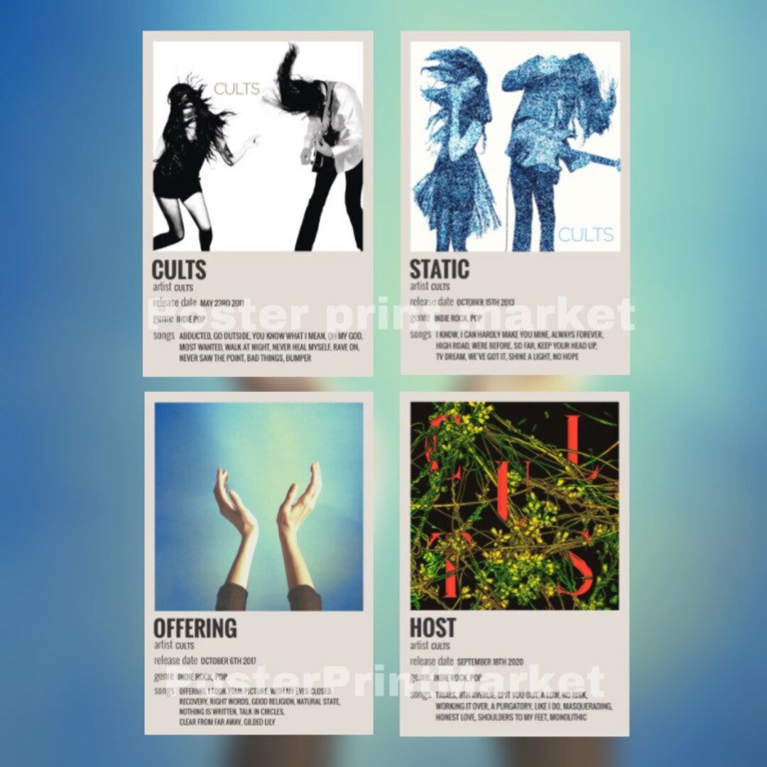 Cults Minimalist Aesthetic Album Poster Print Bundle - Etsy