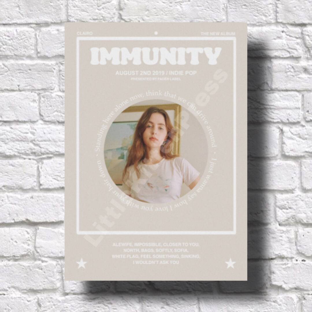Clairo - Immunity Vintage/retro Aesthetic Album Poster | Vintage Movie ...
