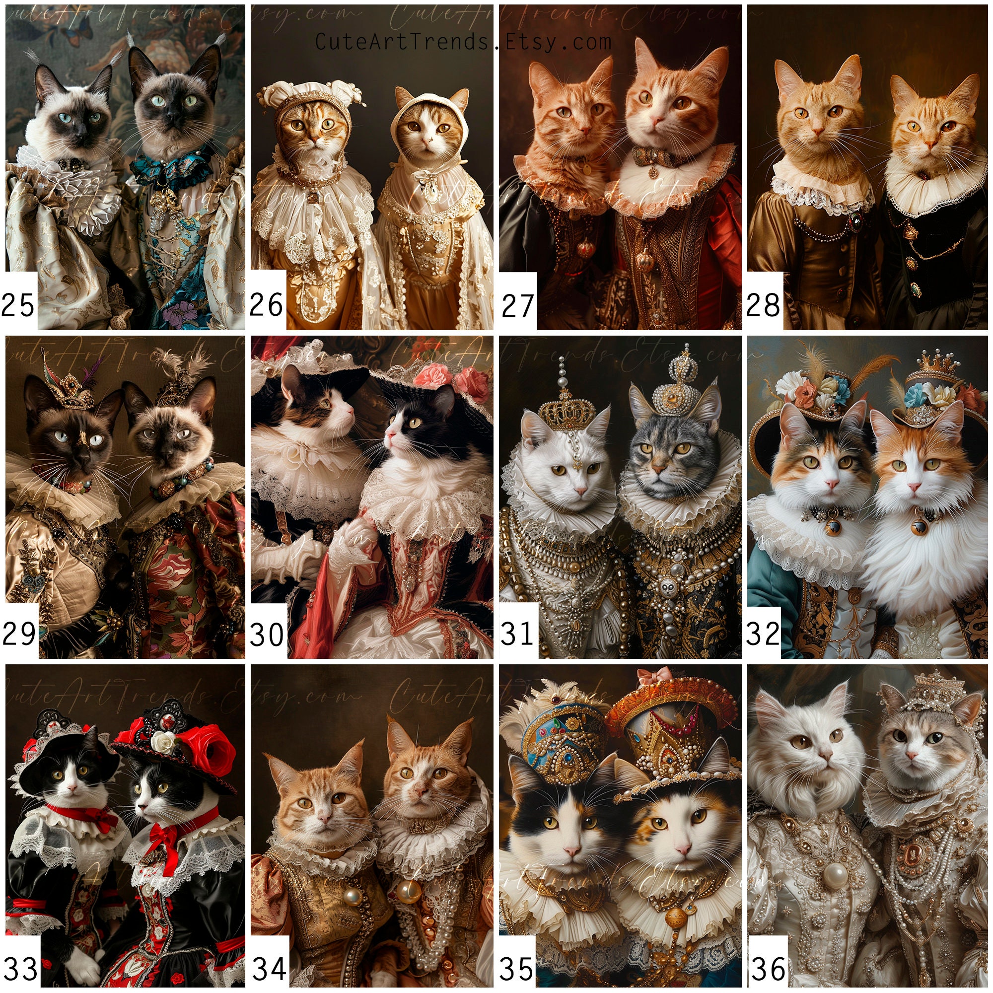 Cat Portrait Digital Download, Custom Personalized Pet Portrait ...