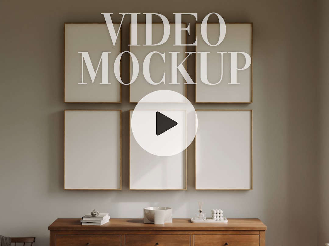 Six Frames Video Mockup: DIN A ISO, Seamless Loop (PSD, MP4) - Etsy