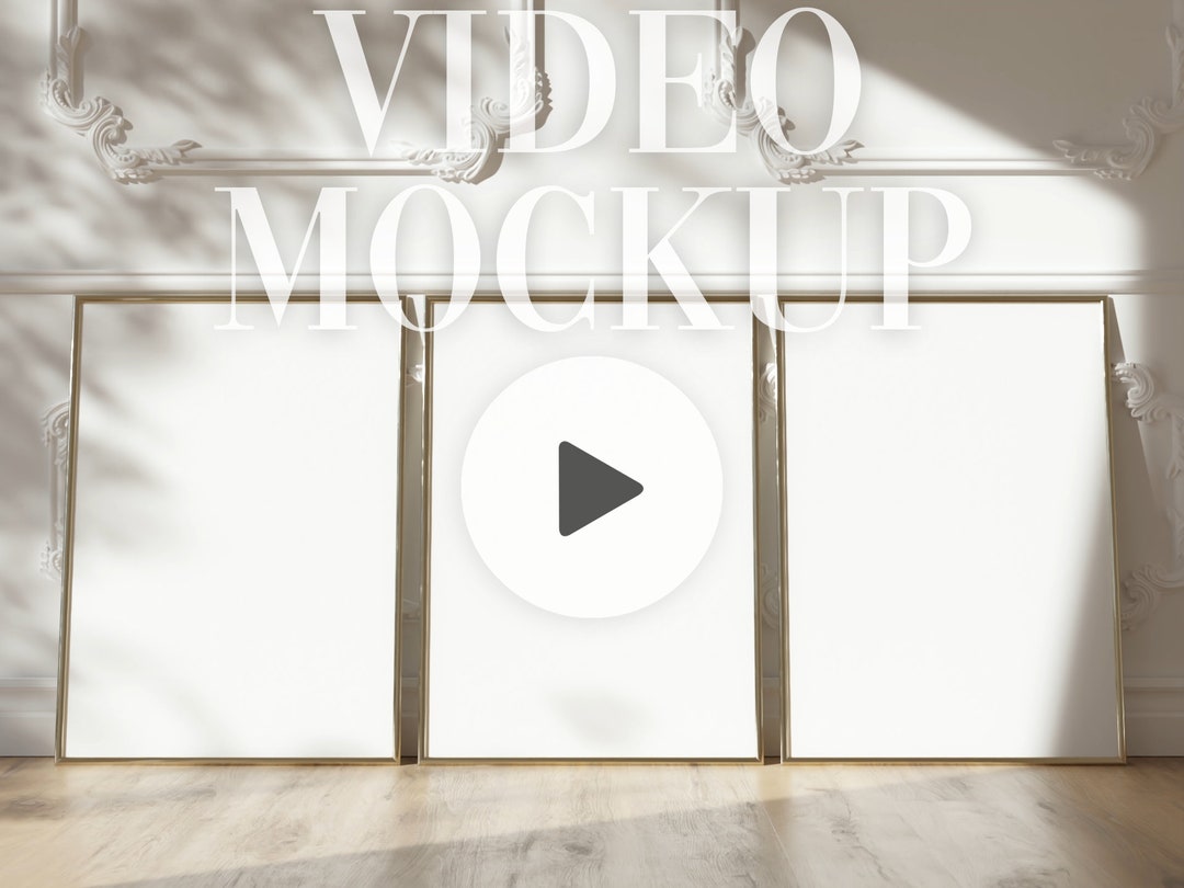 Animated Three Frames Video Mockup: ISO DIN A, Natural Shadows (PSD Mp4 ...