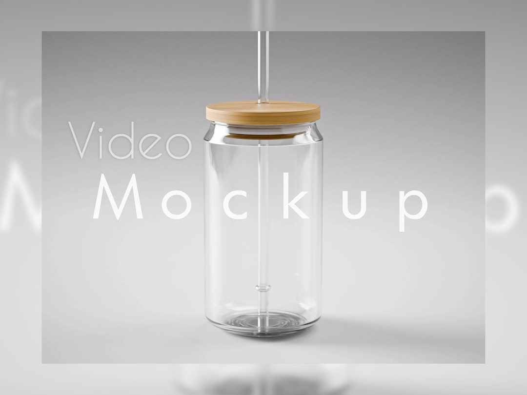 Animated Sipper Glass Video Mockup: 16oz Spinning Can (PSD, MP4) - Etsy