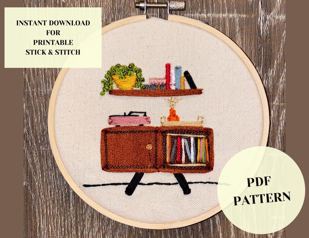 Vinyl Record Player Hand Embroidery Pattern: Retro Music Decor (PDF ...
