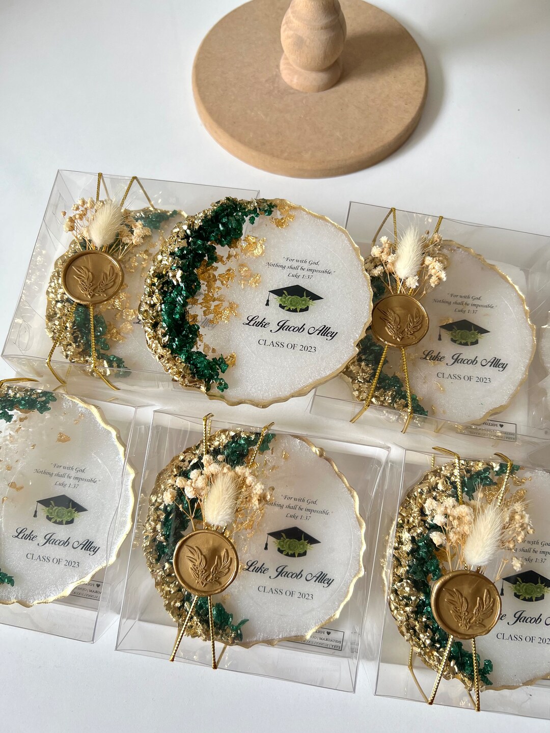 Custom College Graduation Coaster Favor,masters Graduaiton,class of ...