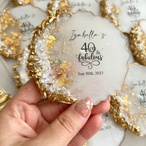 Personalized Epoxy Coaster: Custom Birthday Party Favors - Etsy