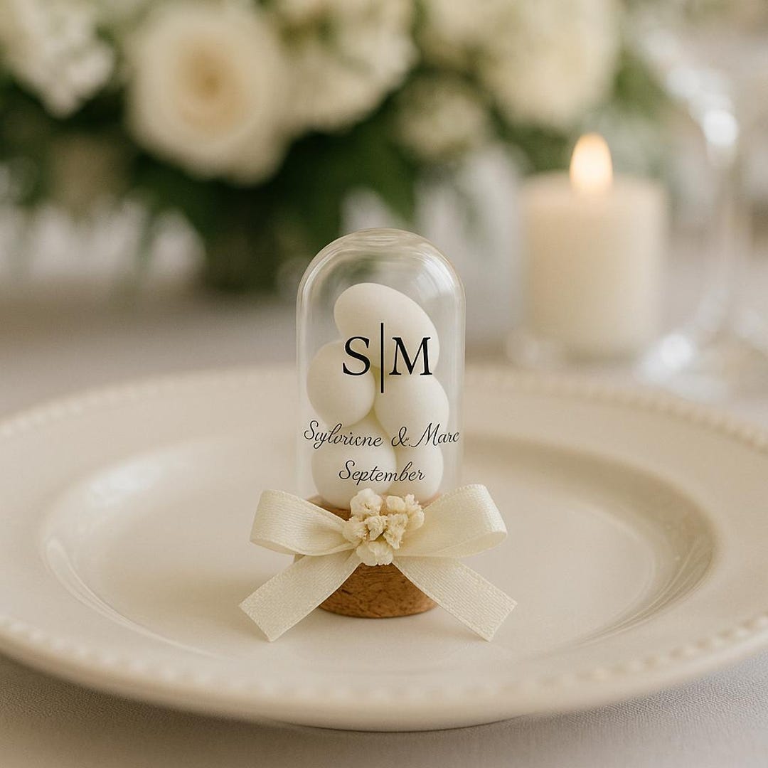 Personalized Jordan Candy Wedding Favor | Glass Tube With Almond Sweets ...