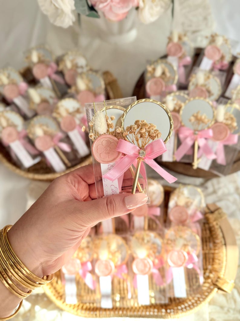 Personalized Gold Hand Mirror Baby Shower Favors: Elegant Keepsake - Etsy