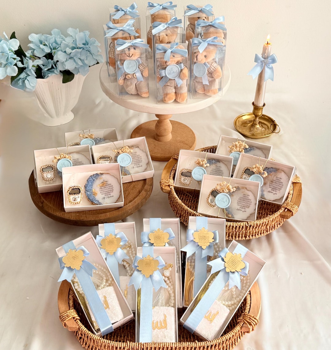 Islamic Baby Boy Shower Gift Set: Quran, Tasbeeh, Digital Counter ...