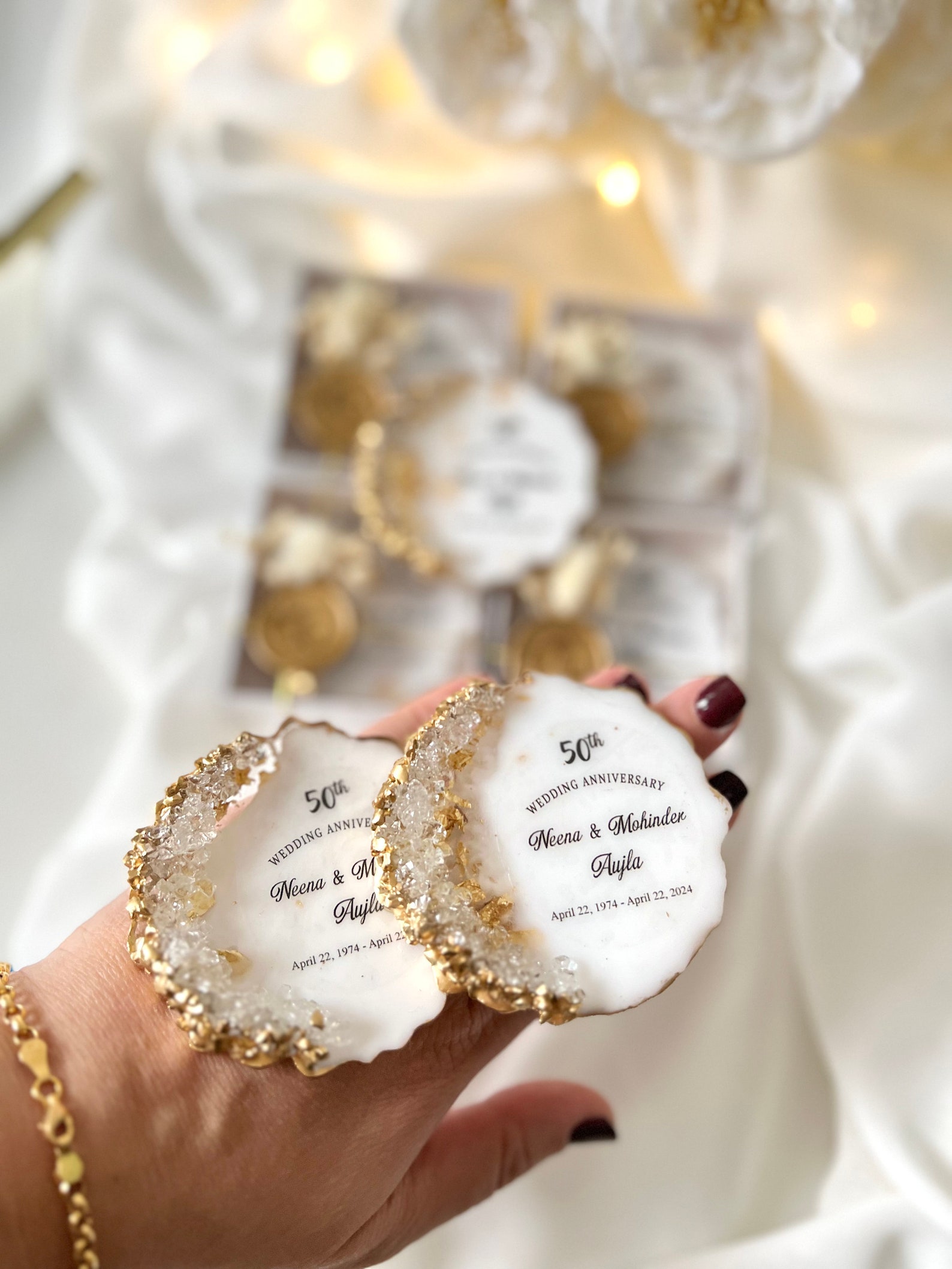 Personalized Anniversary Magnet Favors, Epoxy Floral Design - Etsy Canada