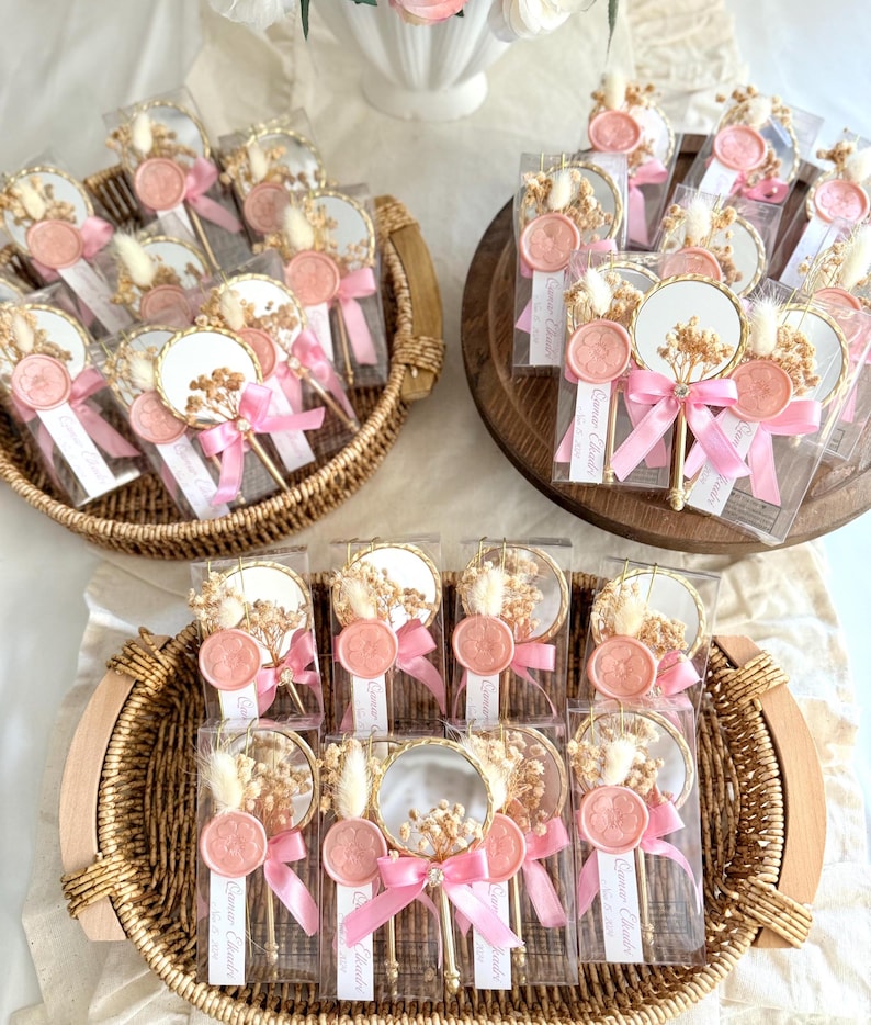 Personalized Gold Hand Mirror Baby Shower Favors: Elegant Keepsake - Etsy