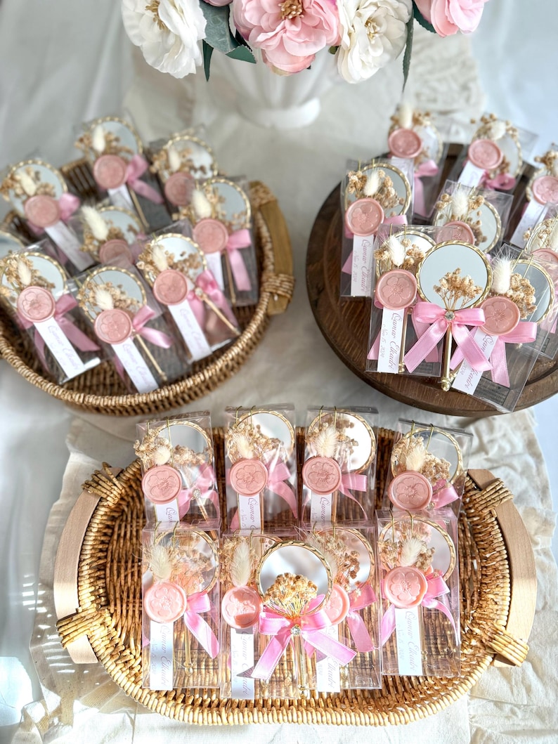 Personalized Gold Hand Mirror Baby Shower Favors: Elegant Keepsake - Etsy
