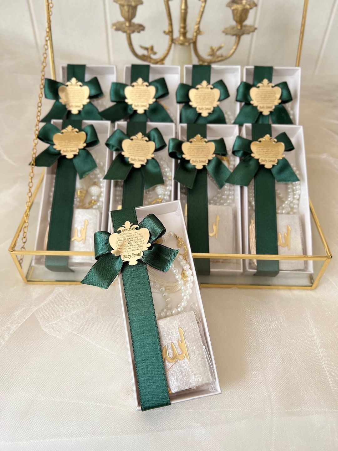 Personalized Velvet Mini Quran & Tasbeeh Set ,islamic Baby Shower ...