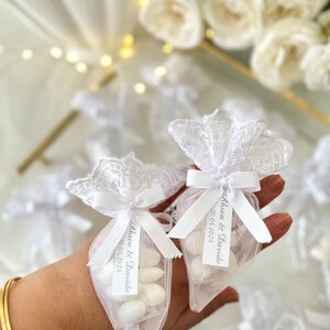 Customized Almond Candy Wedding Favors,jordan Almonds in Custom Lace ...