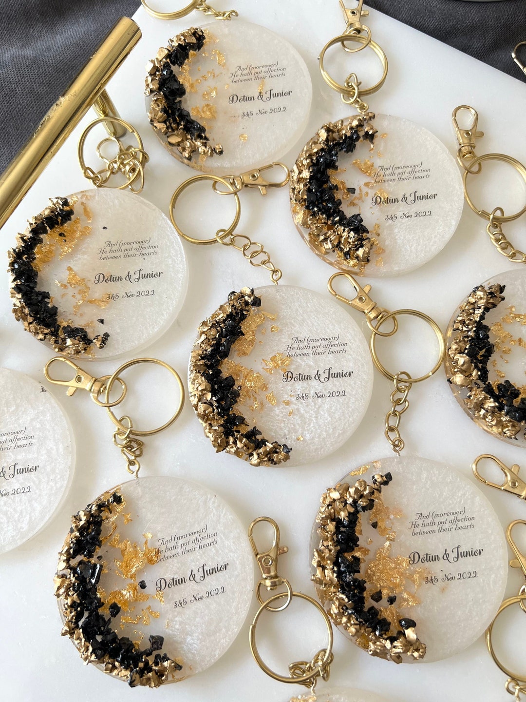 Wedding Favors Epoxy Keychain for Guest, Save the Date Keychain,wedding ...