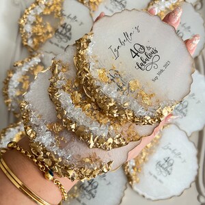 Personalized Epoxy Coaster: Custom Birthday Party Favors - Etsy