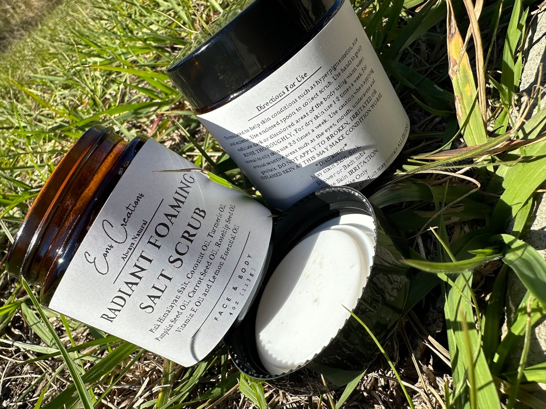 Radiant Foaming Salt Scrub, Skin Scrub, Turmeric Scrub, Exfoliating Scrub, Salt Scrub ...