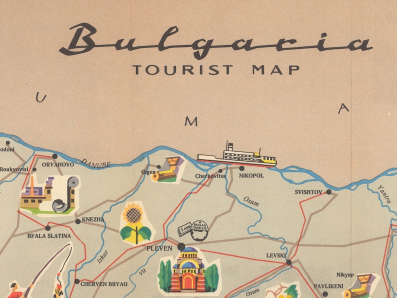 Vintage Tourist Map Bulgaria 1963 Old Sofia Map Antique - Etsy Australia