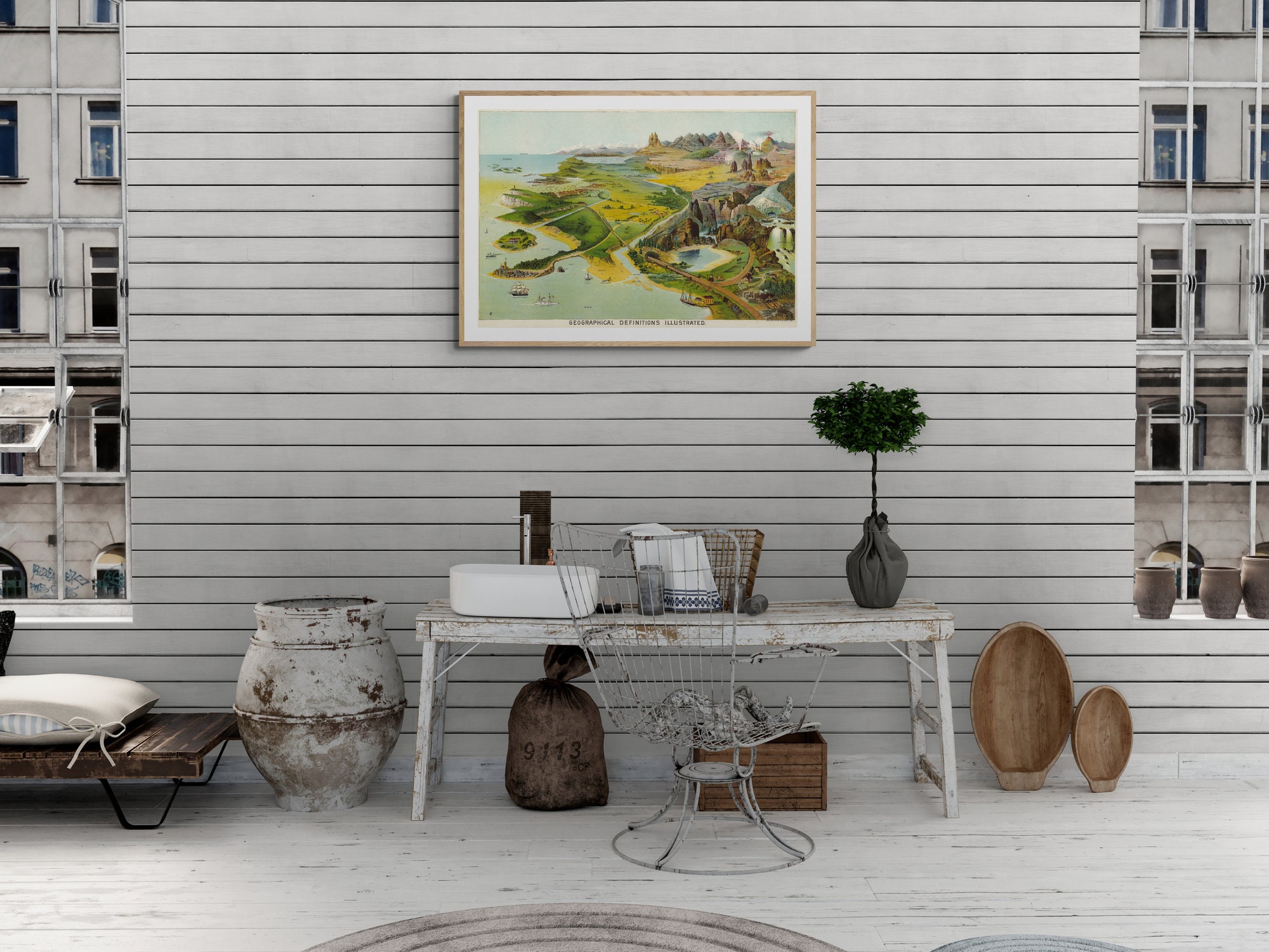 Retro Classroom Map 1893 Geographical Definitions Illustrated - Etsy ...