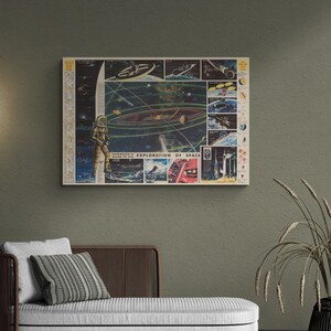 Exploration of Space Vintage 1959 Solar System Map Retro Sci Fi Old Map ...