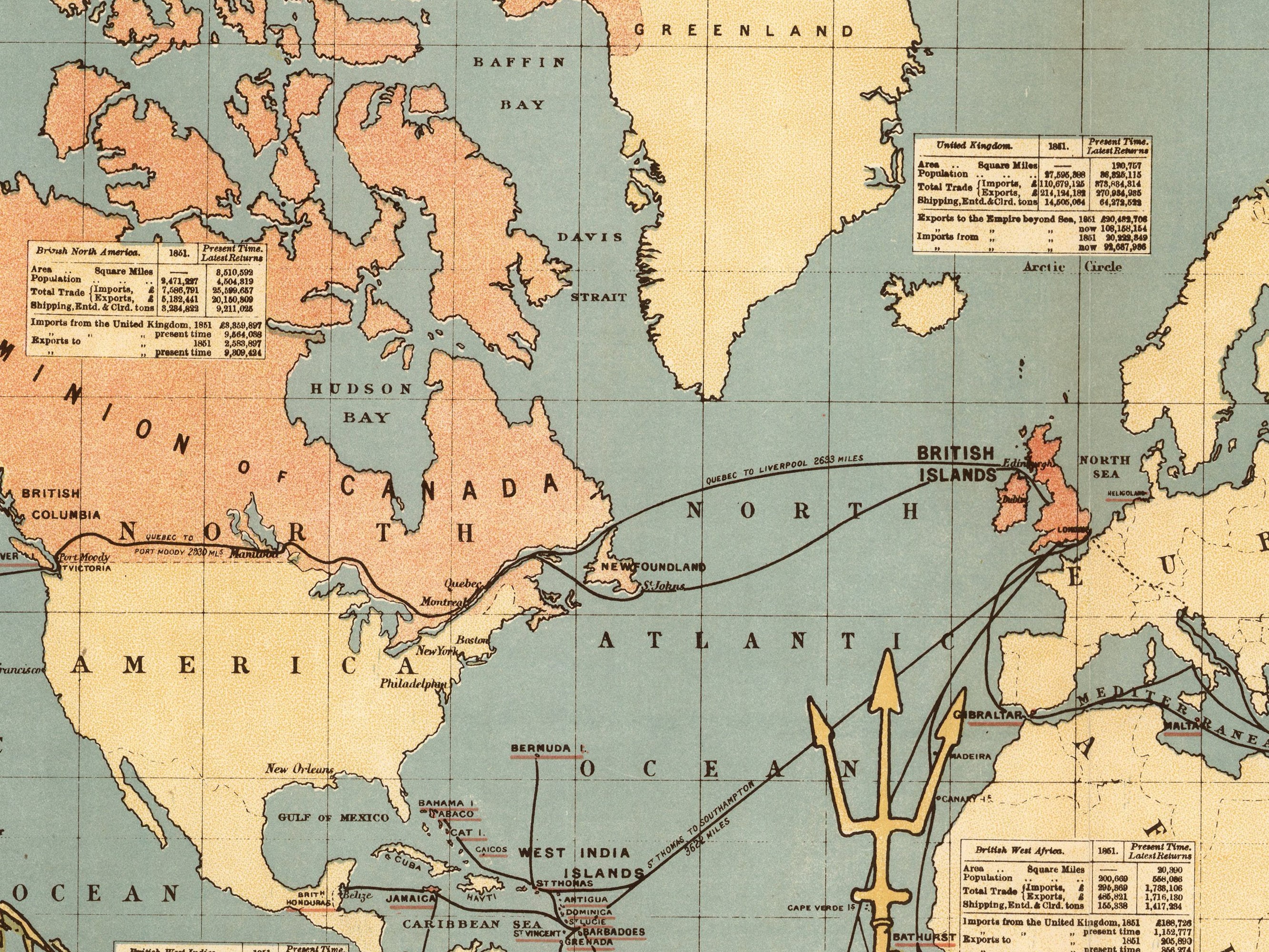 Vintage British Empire Map Showing Extent of Reach 1886 Old World Map ...