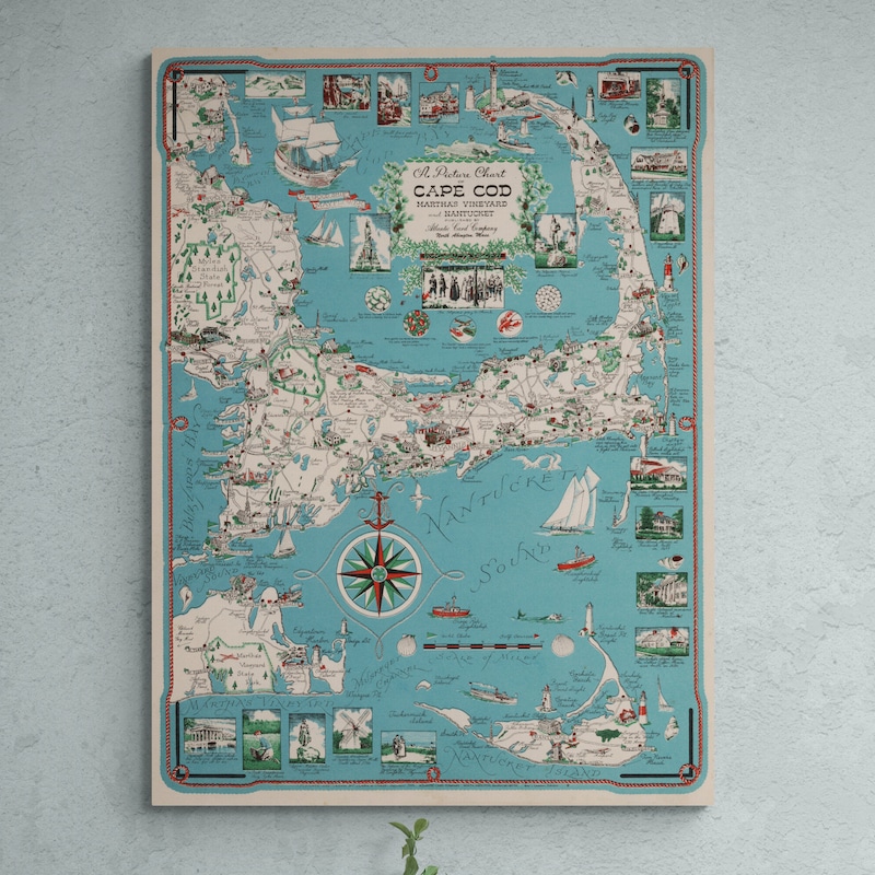 Cape Cod Map Poster - Etsy