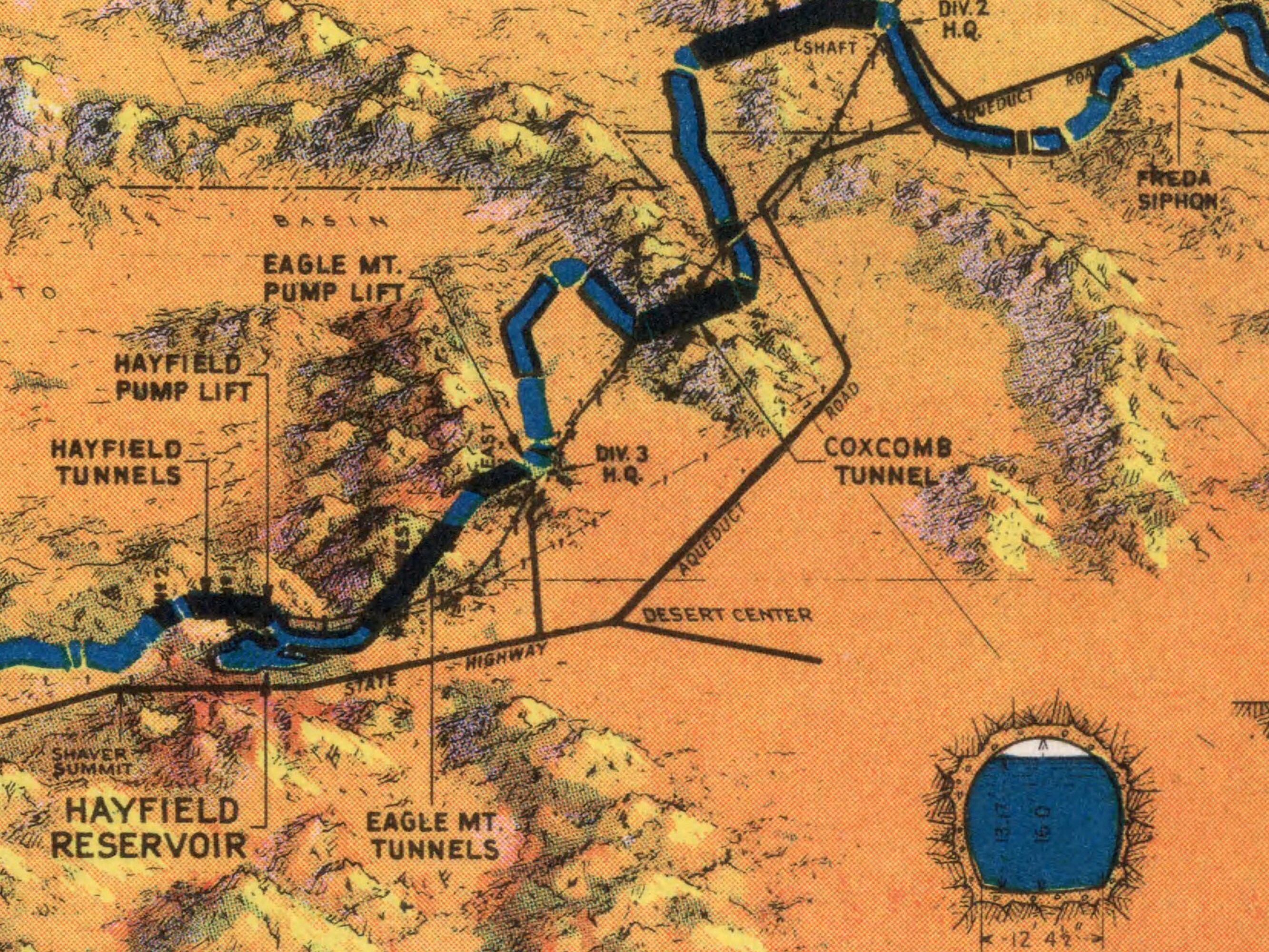 Vintage Pictorial Map Colorado River Aqueduct 1935 Old - Etsy