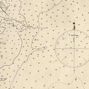 Vintage Charleston Harbour Map 1882 - Antique Nautical Chart Print, Old ...