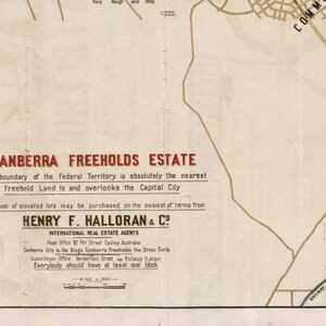 Canberra Australia Vintage Map Print: 1926 Estate Plan Wall Art - Etsy