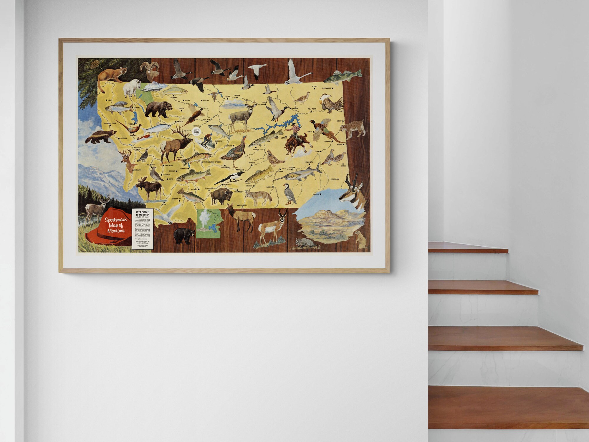 Old Sportsmans Map of Montana 1967 Hunting Illustrated Map - Etsy