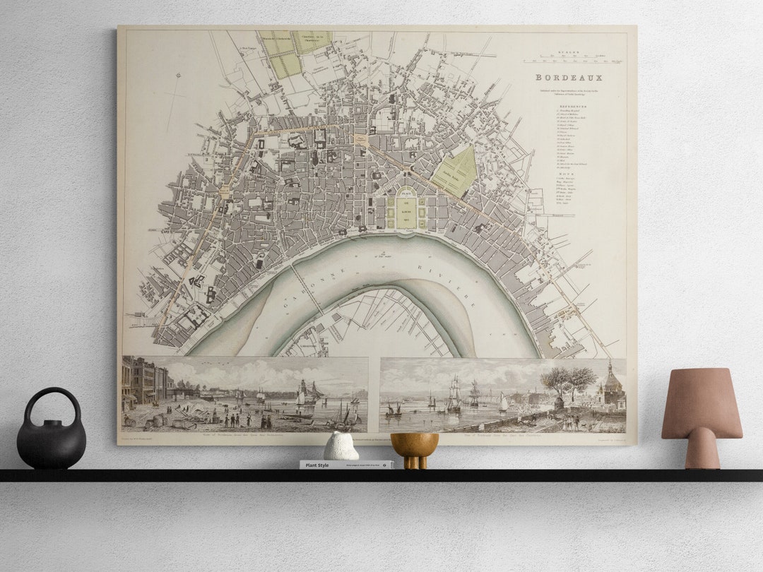 Vintage Map Bordeaux France 1832 Europe History Noli Urban Design ...