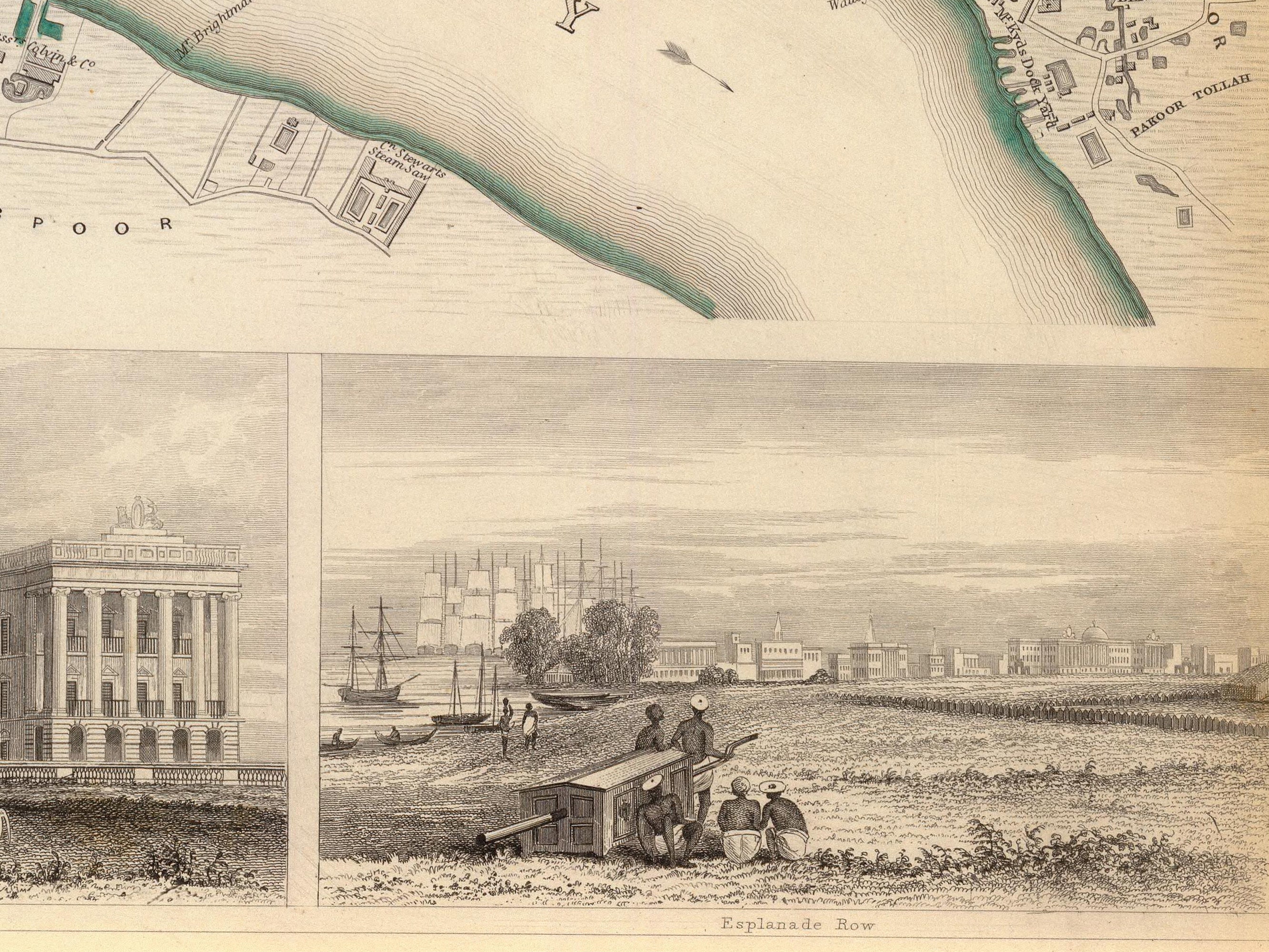 Vintage Map Calcutta Kolkata India 1842 History Fort William - Etsy ...