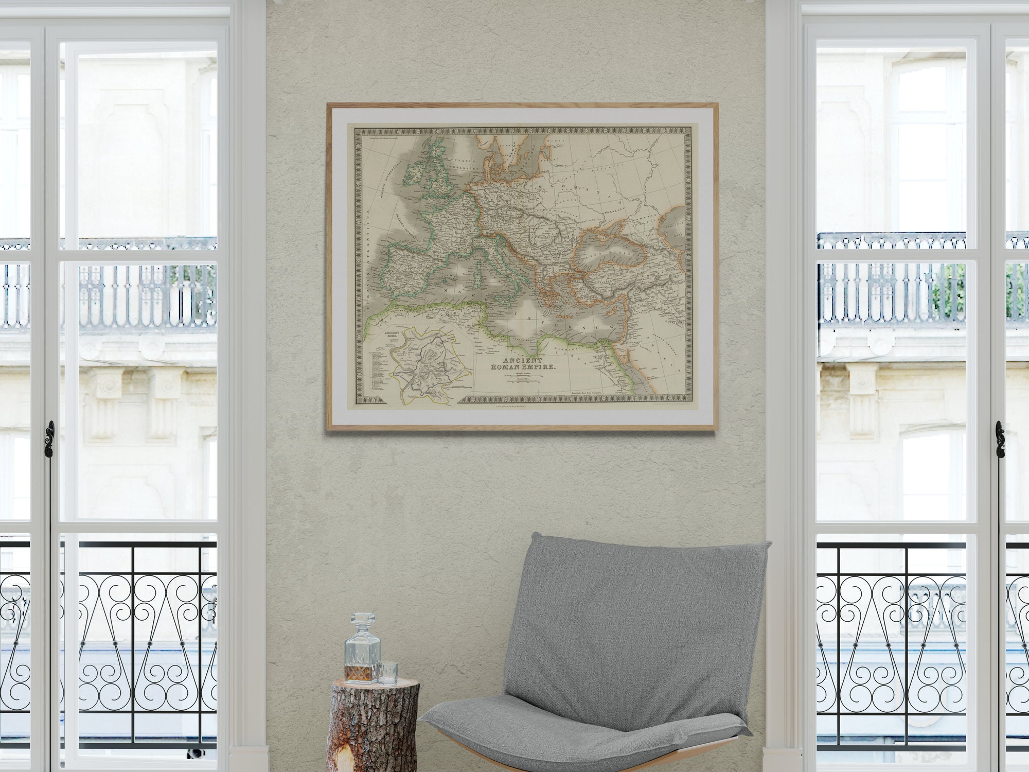 Map of Ancient Roman Empire Old Rome Map Antique Print Poster Relief ...