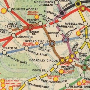 Tube Map London Underground Railways 1912 Old Tube Map Antique Print ...