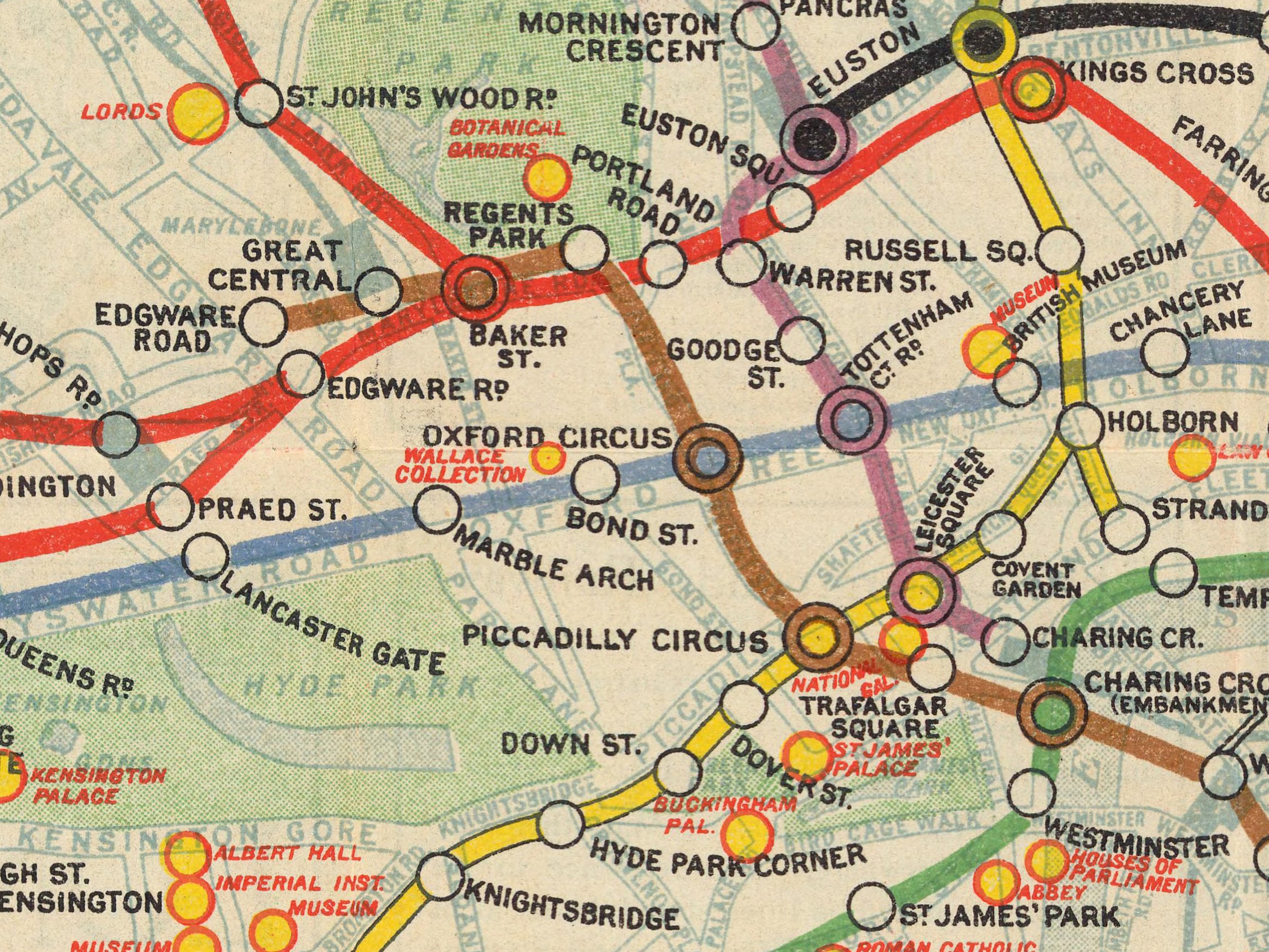 Tube Map London Underground Railways 1912 Old Tube Map Antique Print ...