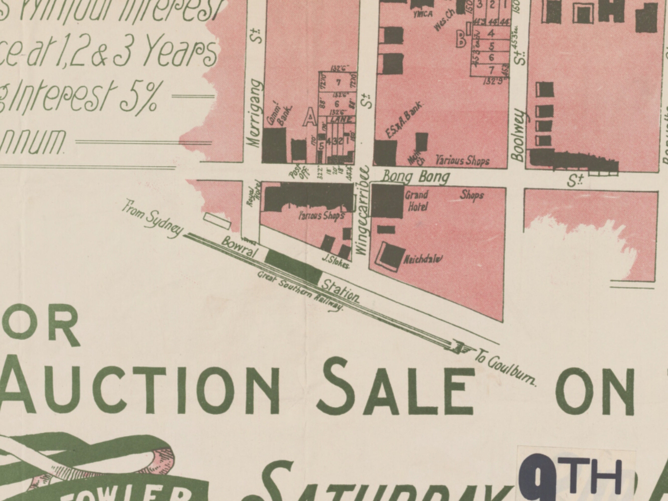Bowral Estate Map Print: 1901 Vintage Sales Plan Wall Art - Etsy