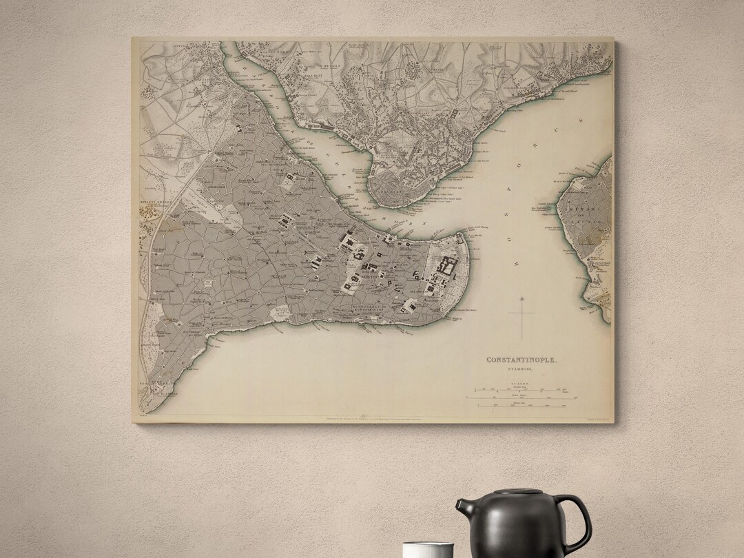 Vintage 1840 Constantinople Map Print, Old Istanbul City Plan - Etsy