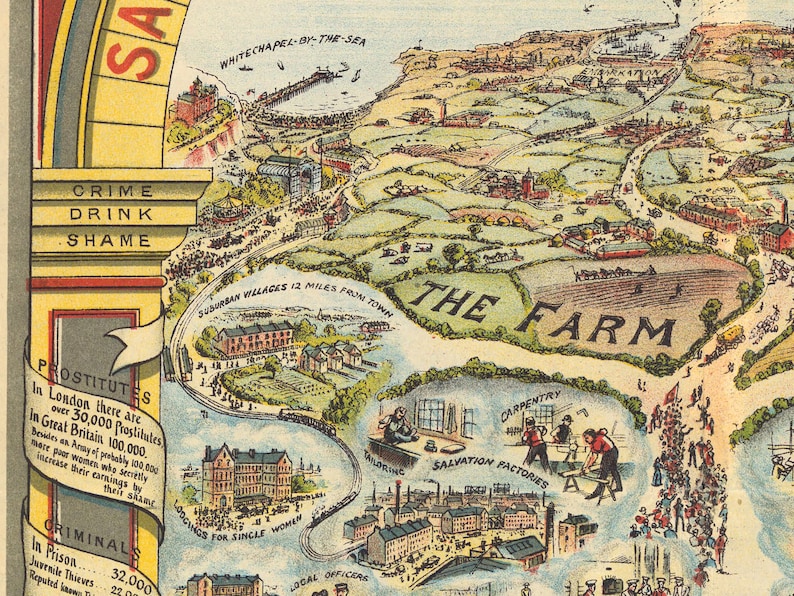 Vintage Salvation Army 1910 Work for All Social Campaign Poster England ...